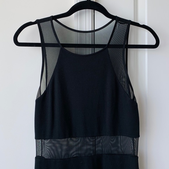 Express | Dresses | Express Sheer Midriff Sleeveless Midi Dress Sz 8 ...